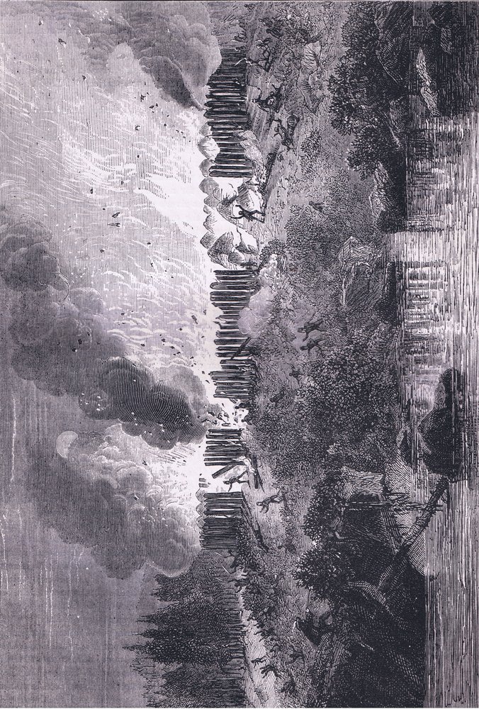 Attack on the Pequot Fort, illustration from Cassell's History of the ...