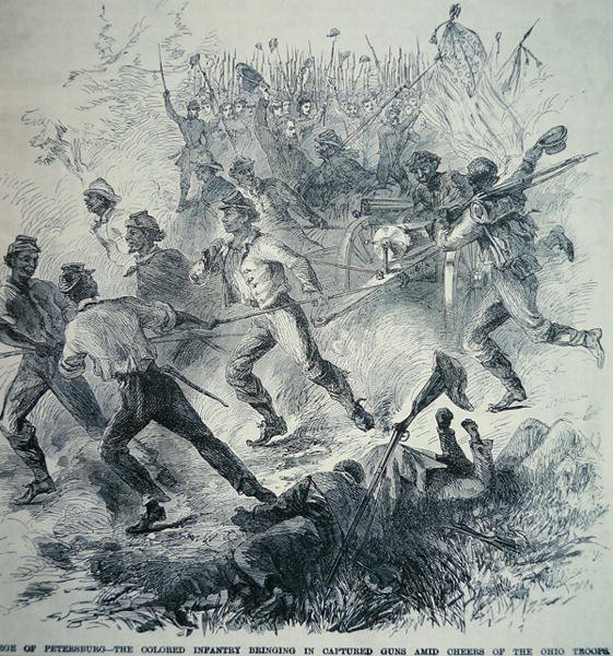 Black Troops of the Union Army bring in Captured Guns during the Siege ...