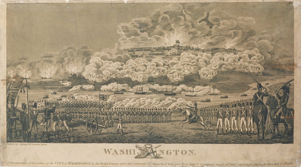 Burning of Washington by the British, published by I. Ryland