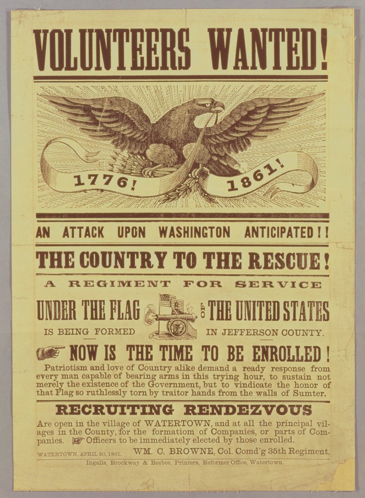 Civil War Recruiting Poster by American School
