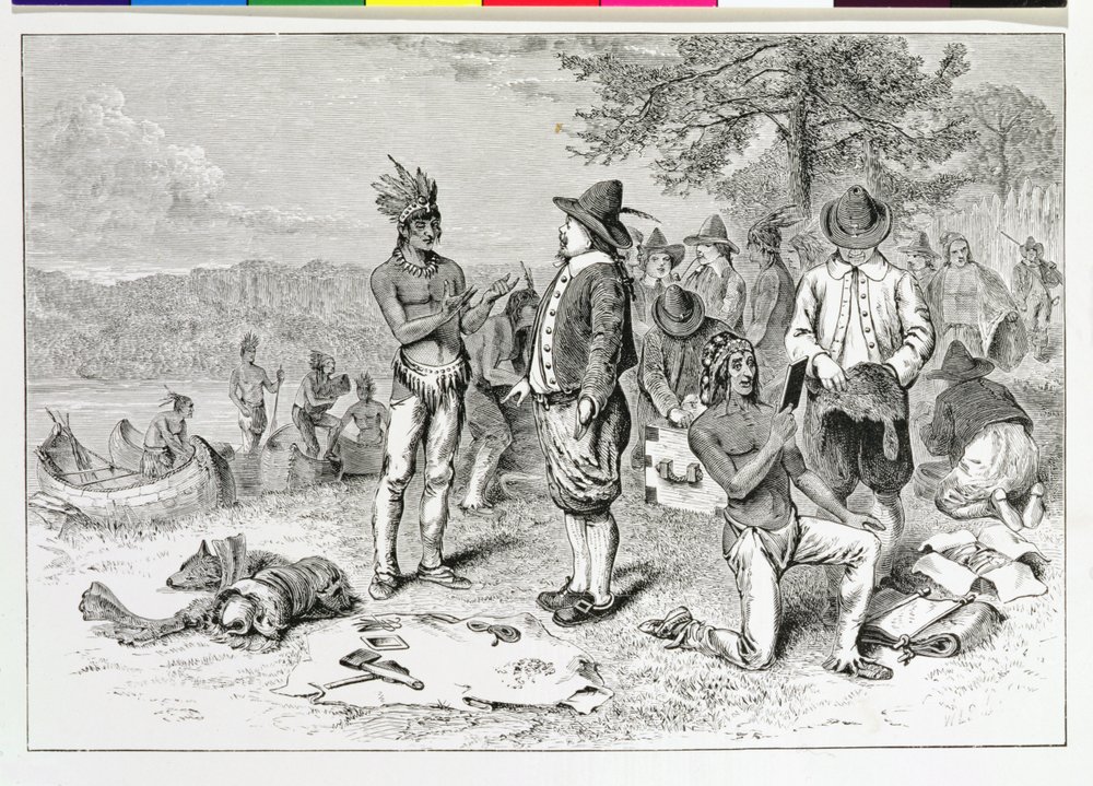 Dutch Traders at Manhattan by American School