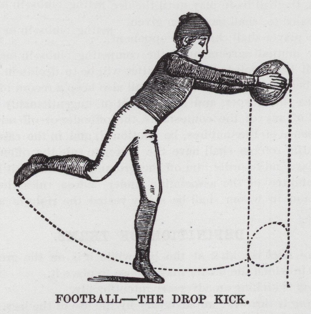 Football, the Drop Kick by American School: Fine art print