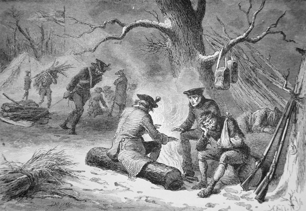George Washington's soldiers at Valley Forge, Winter 1777-78