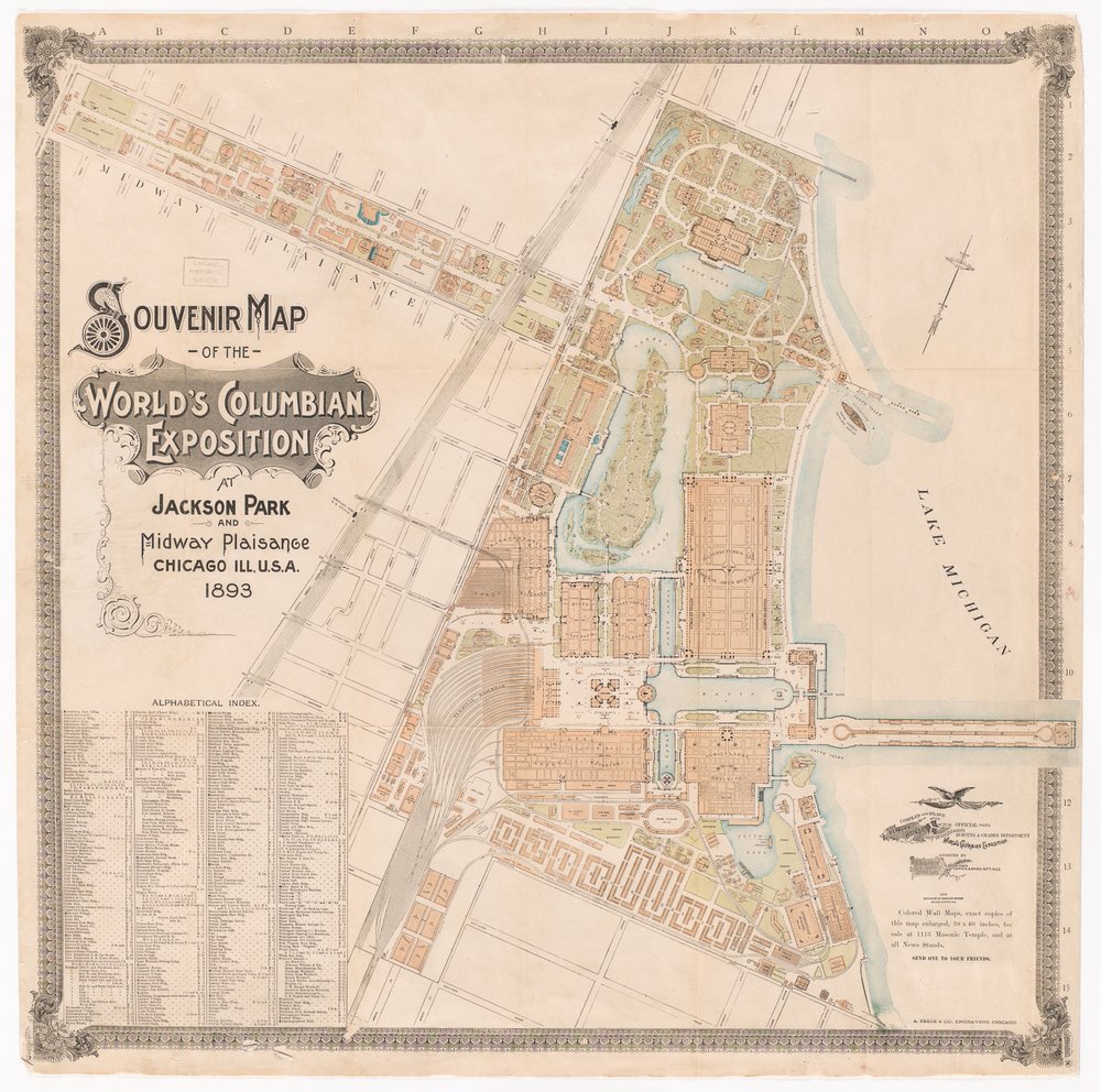 Map of the World's Columbian Exposition, Chicago, Illinois