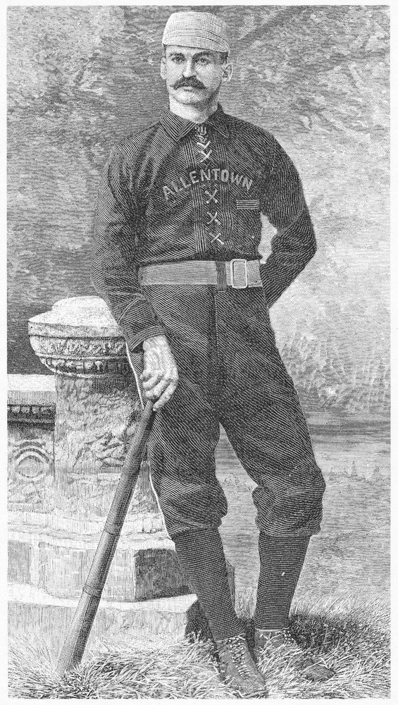 Michael J. Kelly, 'King of the Diamond' in the 1880s (engraving)