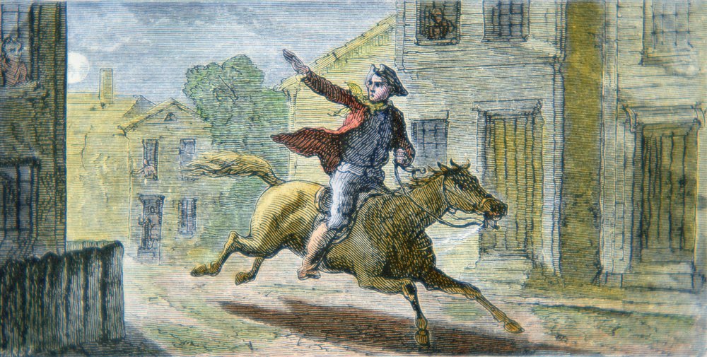 Paul Revere's famous ride on the night of 18 April 1775