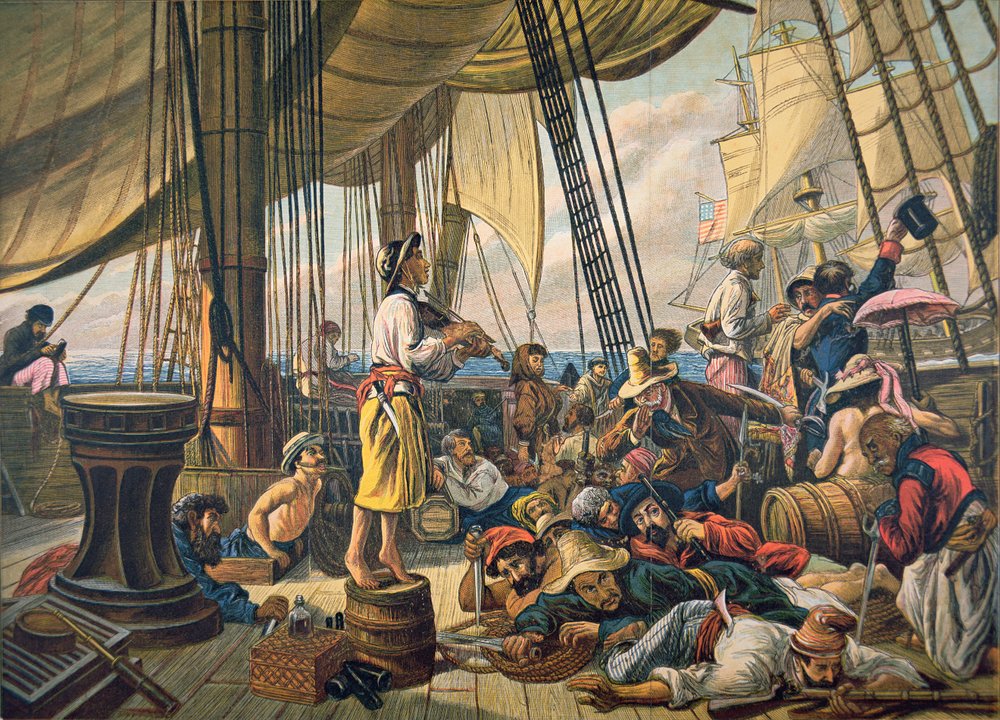 Pirates Attempting to Foil a US Navy Ship by Posing as an Innocent ...