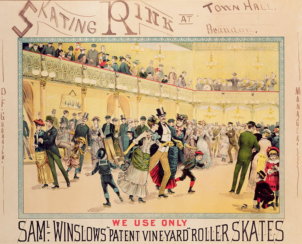 Poster Advertising the Skating Rink at Brandon Town Hall, Utah