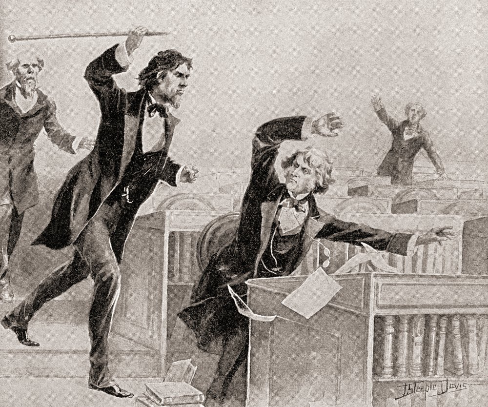 Preston Smith Brooks Assaulting Senator Charles Sumner with a Cane on the Floor of the United ...