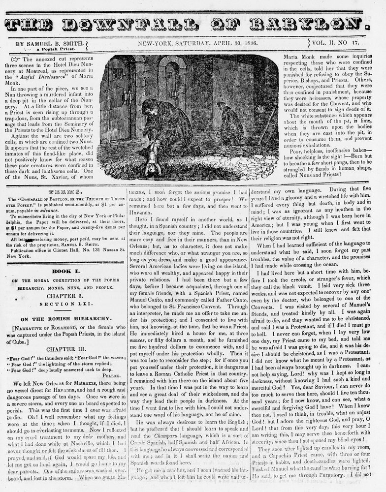 The Downfall of Babylon, illustration from an Anti-Catholic pamphlet ...