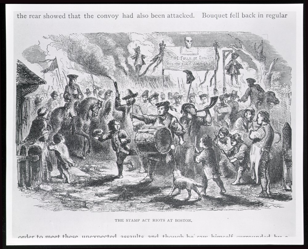 The Stamp Act Riots at Boston, from 'Youth's History of the United ...