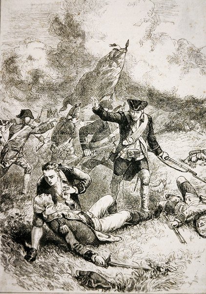 The death of Major John Pitcairn of the British Marines at the Battle ...