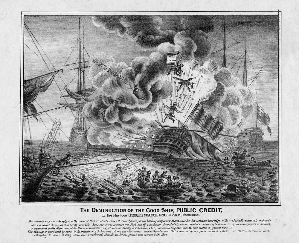 The Destruction of the Good Ship Public Credit, in the Harbour of ...