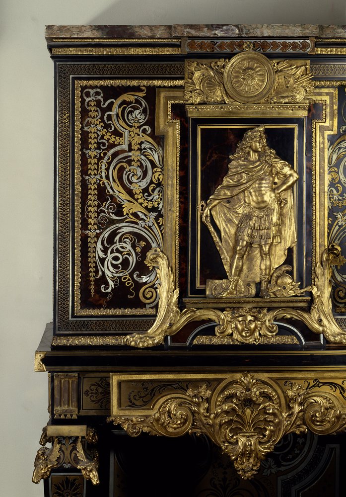 Cabinet Adorns the Figure of King Louis XIV in Hercules Gaulois (Detail)
