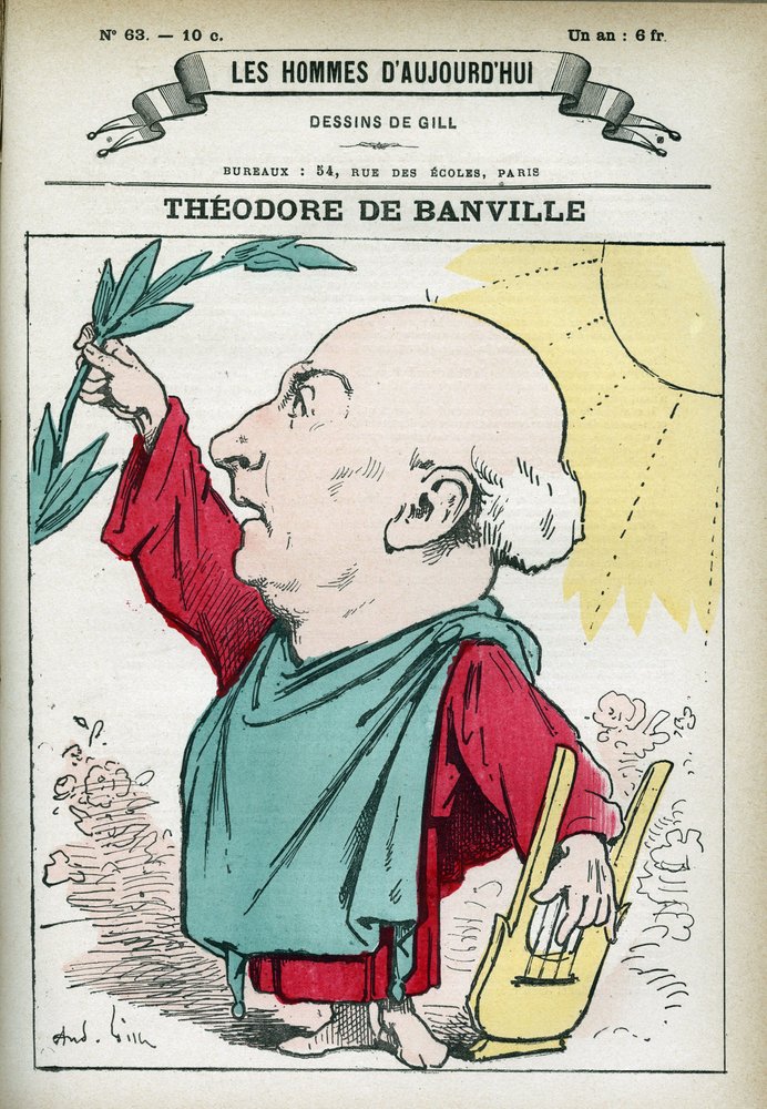 Portrait of Theodore de Banville by Andre Gill