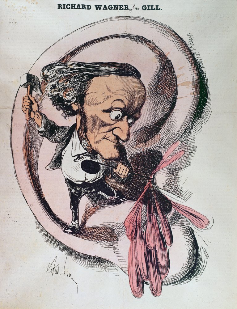 Richard Wagner Splitting the Ear Drum of the World, illustration in 'L'Eclipse' (print)
