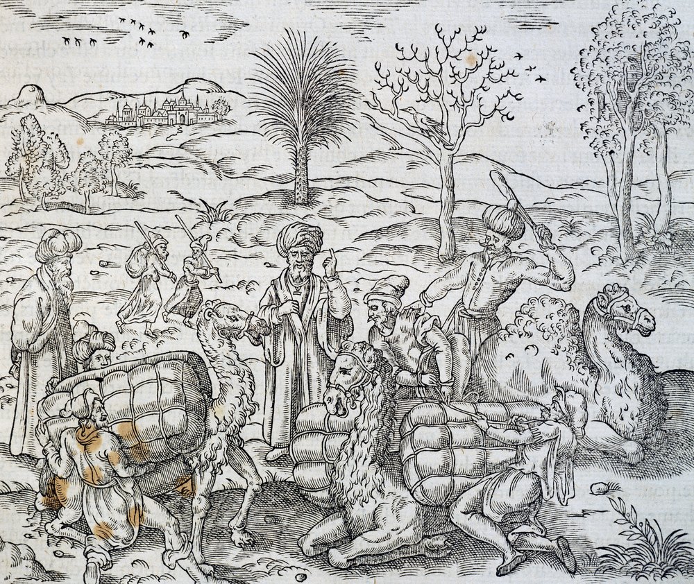 Arab merchants in Syria, engraving from Universal Cosmology, by Andre ...