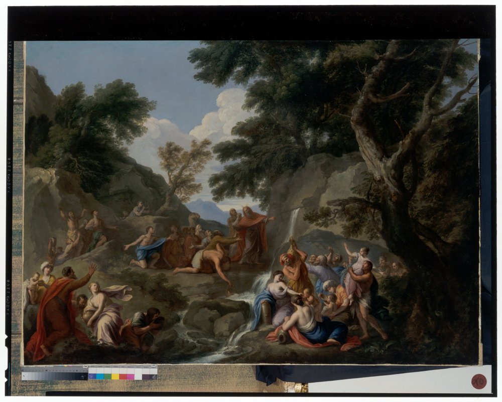 Moses Striking Water from the Rock by Andrea Locatelli