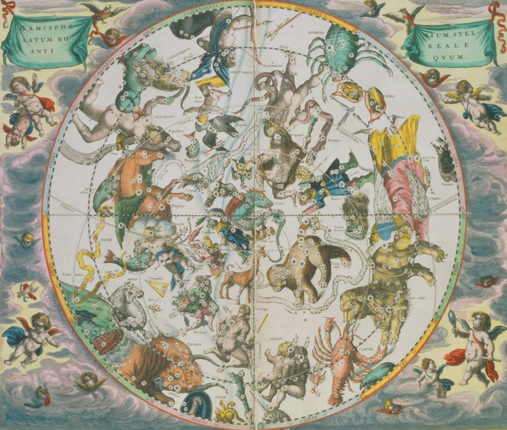 Celestial Planisphere Showing the Signs of the Zodiac, from 'The ...