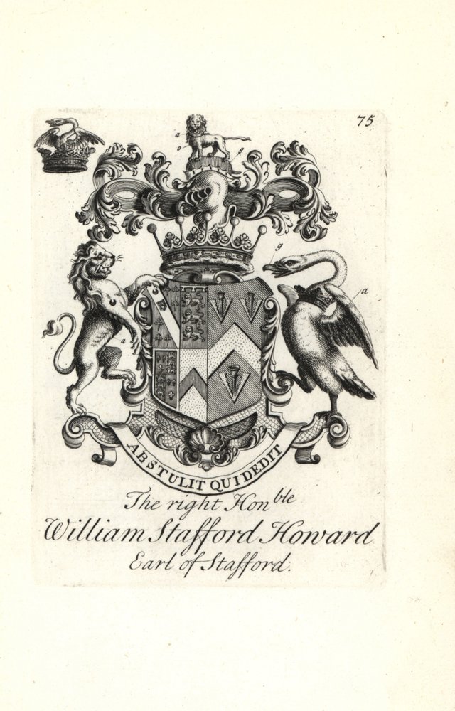 Coat of Arms and Crest of William Stafford Howard, 2nd Earl of Stafford