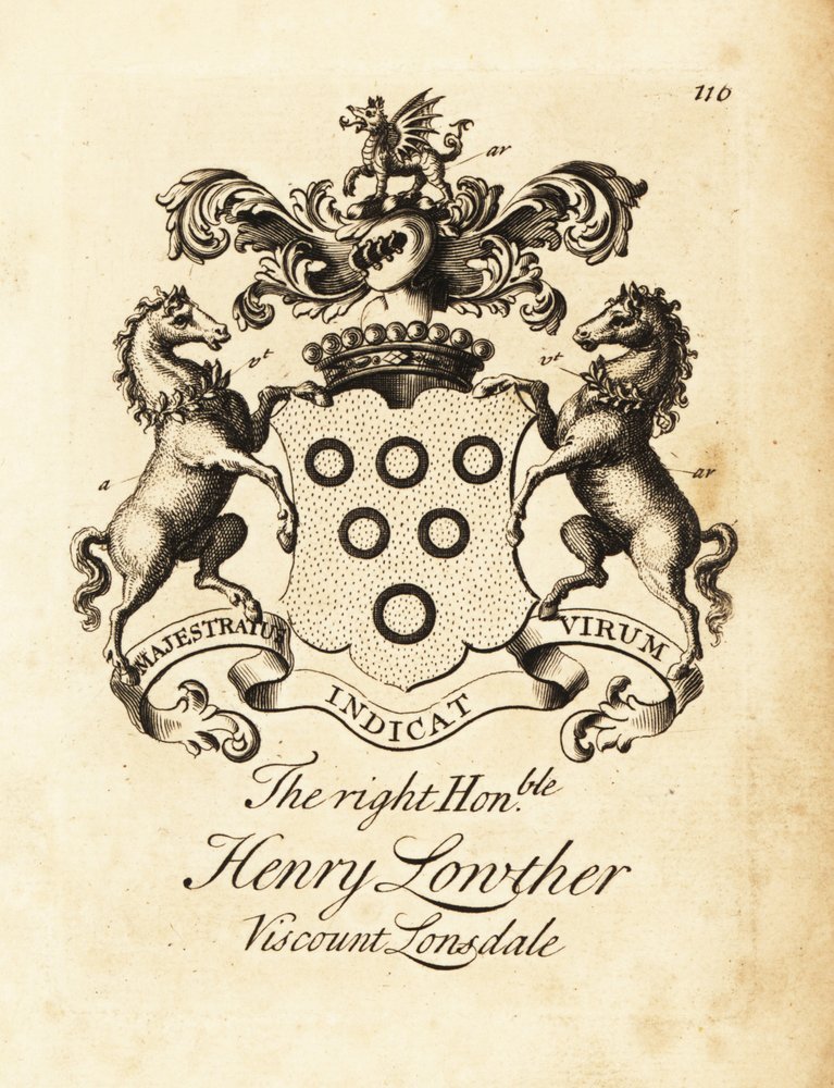 Coat of Arms of Henry Lowther, 3rd Viscount Lonsdale (1694-1751)