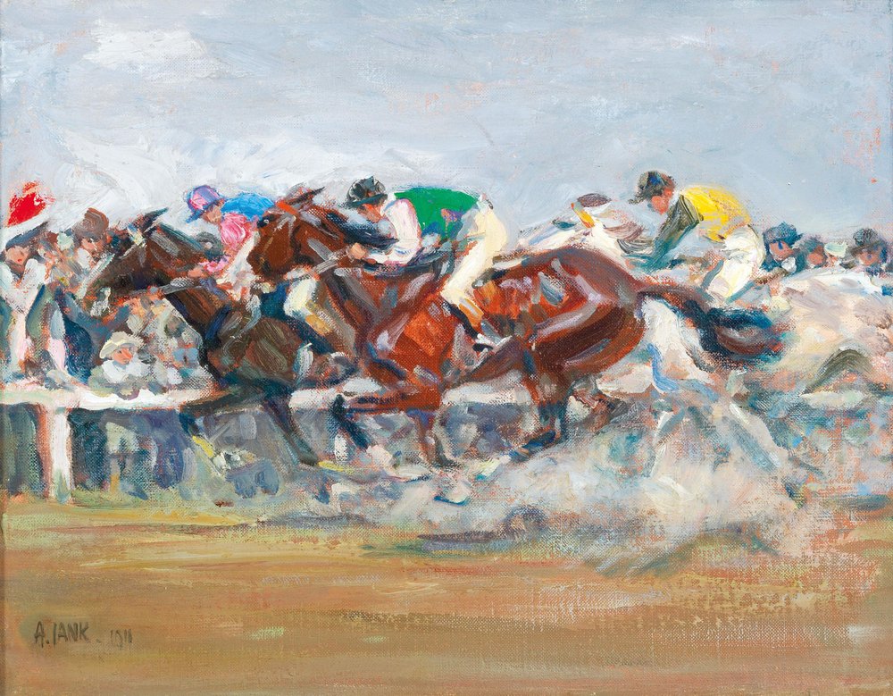 Horse Racing by Angelo Jank: High-quality fine art print