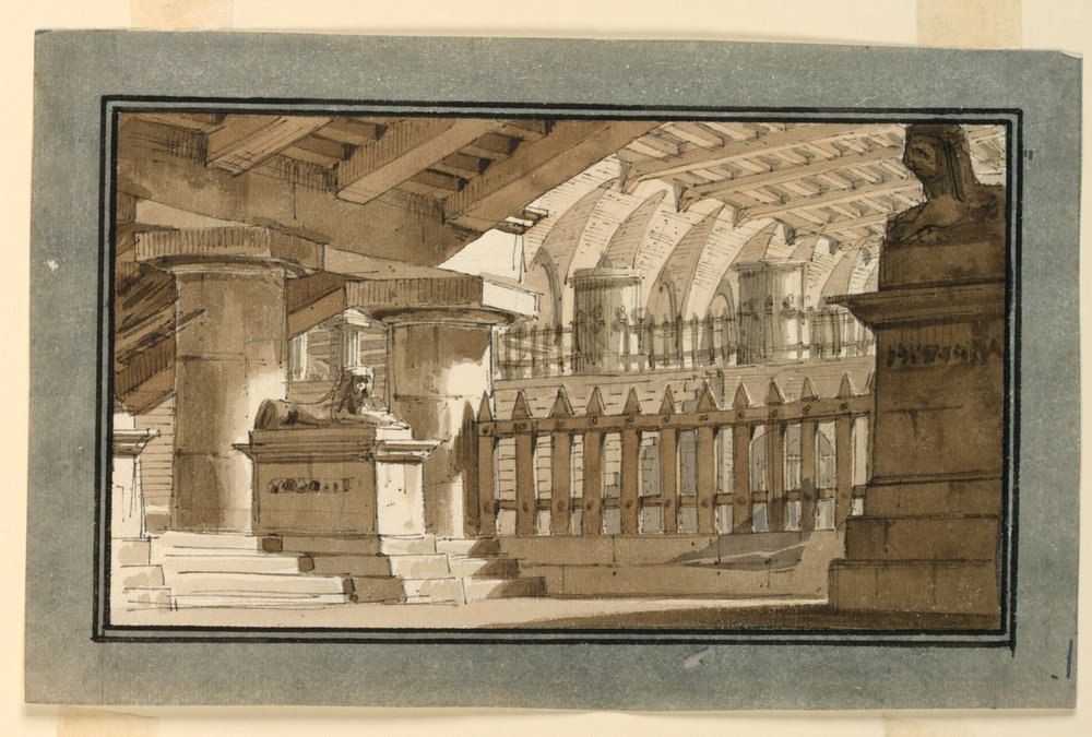 Stage Design, Egyptian Prison by Angelo Toselli