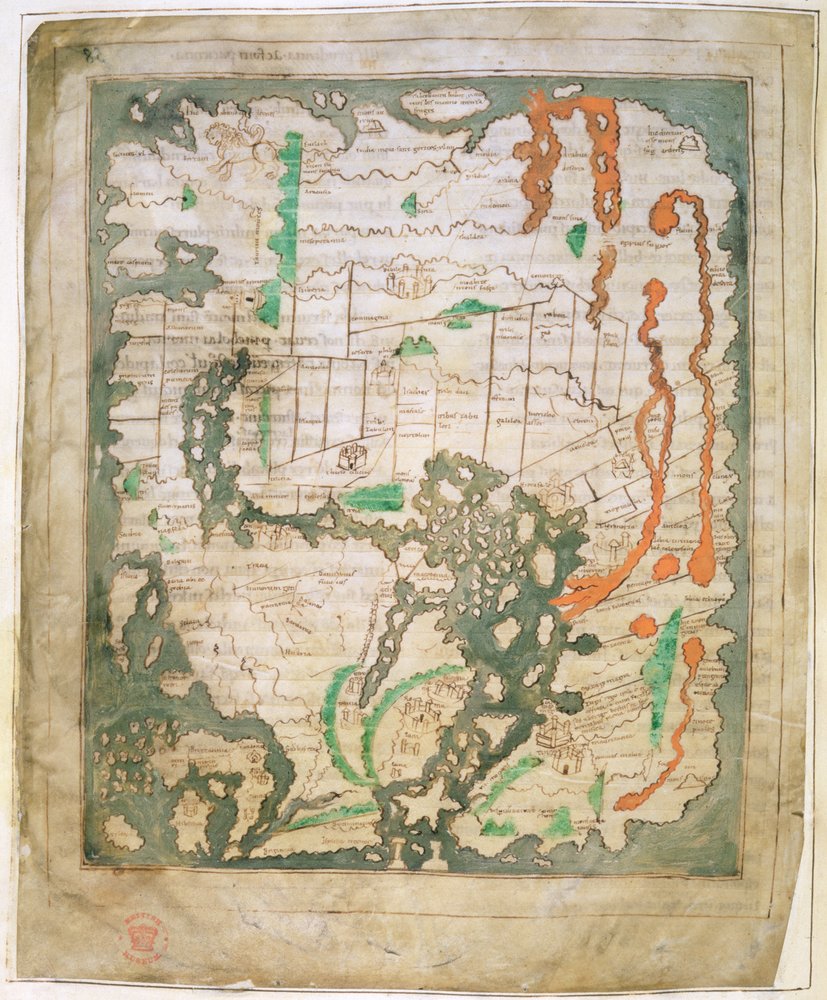 Rectangular map of the World, c.1030 by Anglo-Saxon