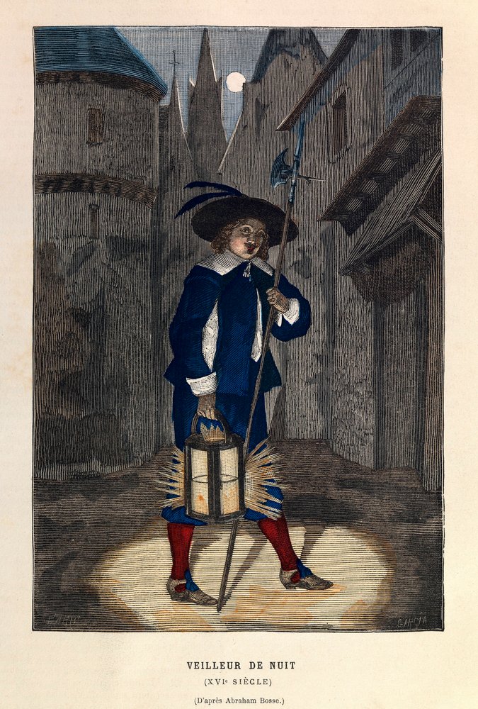 Nightwatchman in Paris in the 16th century