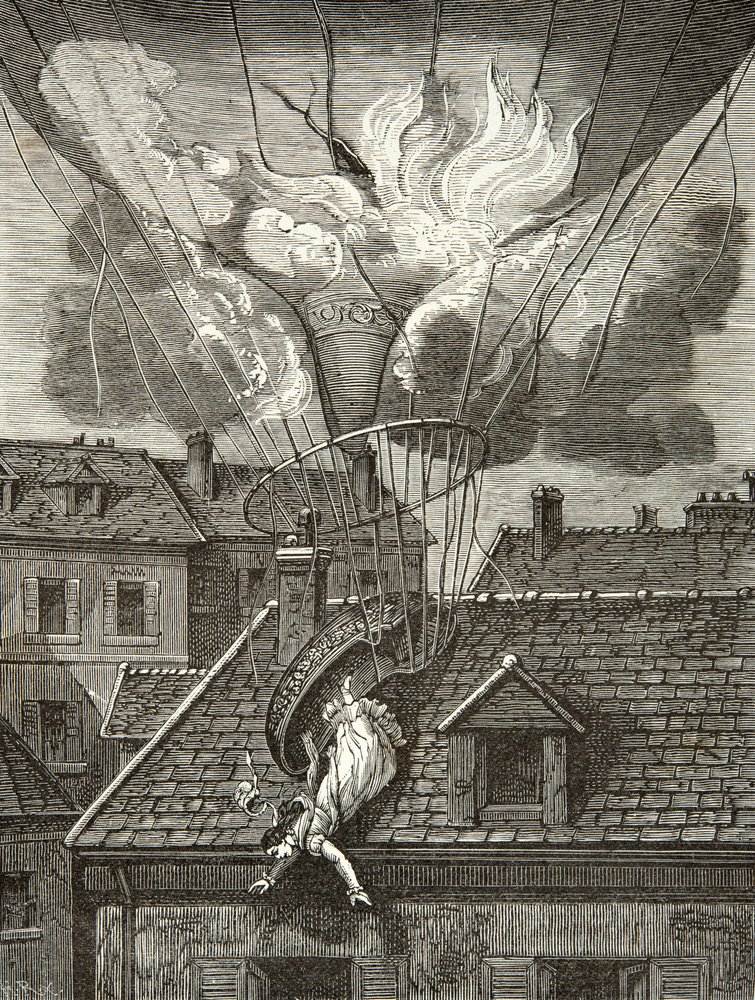 Dramatic Death of Madame Sophie Blanchard, Aeronaut on 6 July 1819 ...