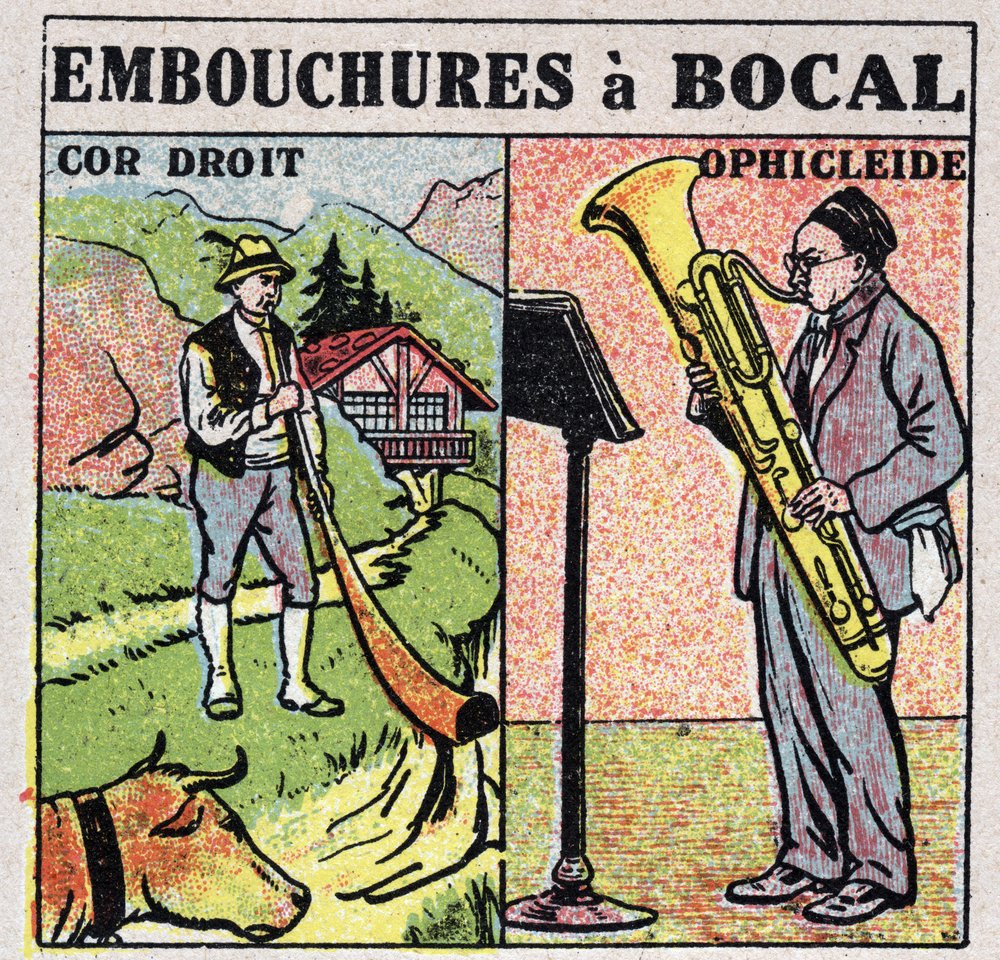 Musical Instruments: Wind Instruments with a Jar Mouth. Straight Horn ...