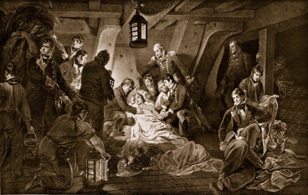 The Death of Nelson, 1805, Illustration from 'Hutchinson's Story of the ...