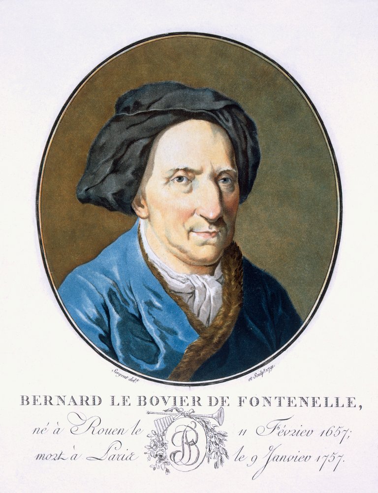 Bernard le Bovier de Fontenelle, from 'Portraits des grands hommes ...