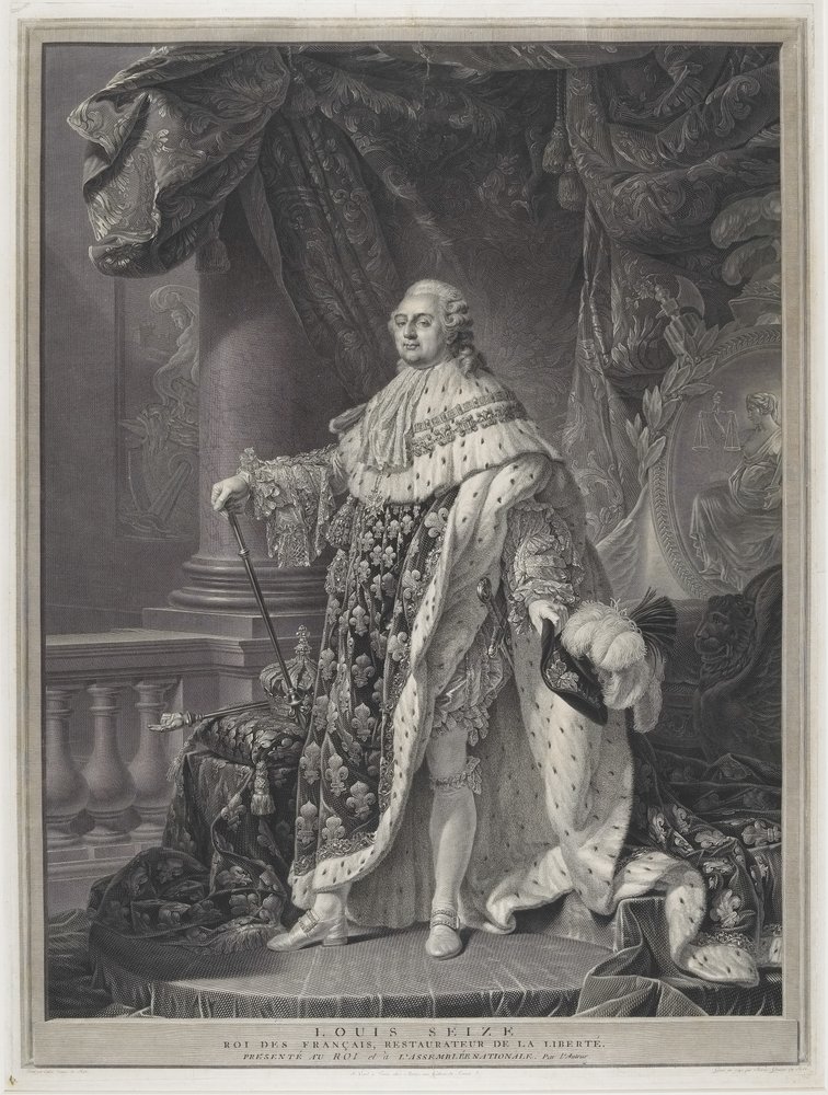 Le Sacre - Portrait of King Louis XVI in Coronation Regalia, engraved ...