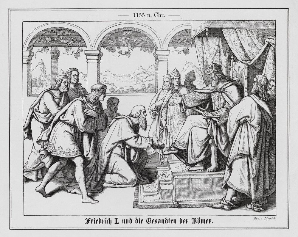 King Frederick I of Germany and the envoys of the Romans
