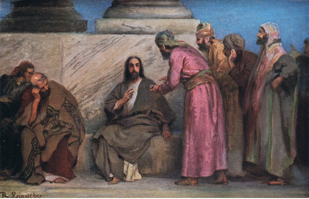 The tribute money, from Hulbert's Story of the Bible published by The ...