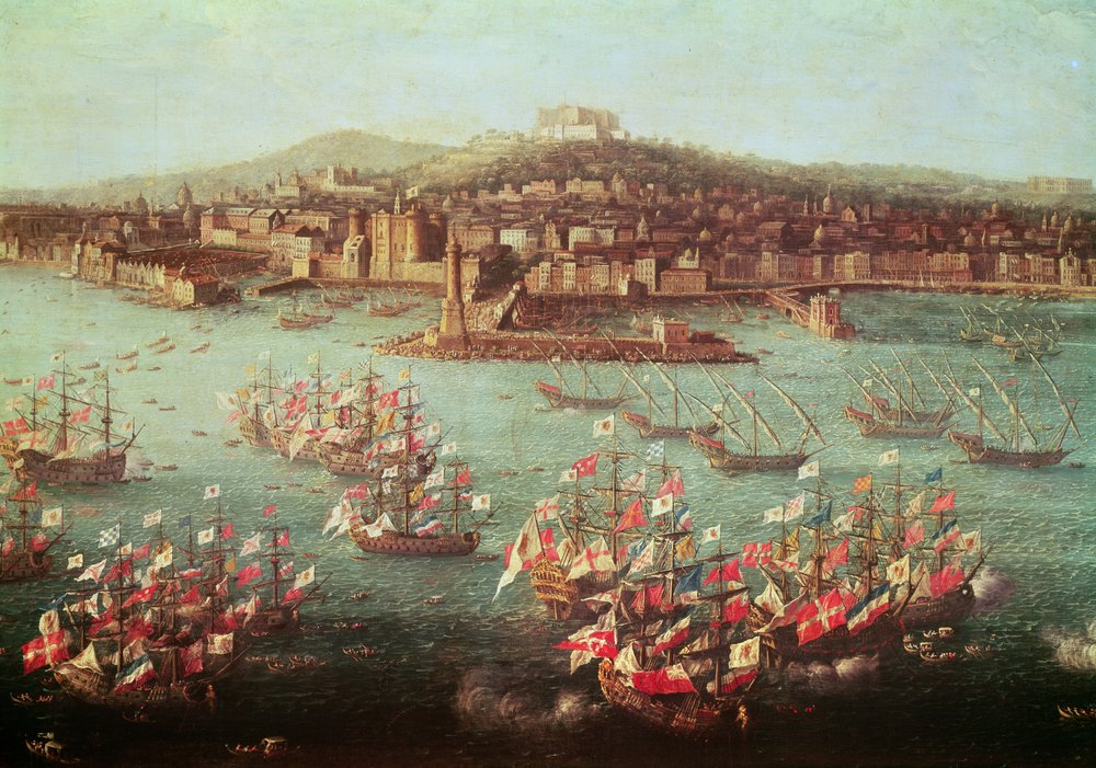 The fleet of King Charles III of Spain before the city of Naples, 6 ...
