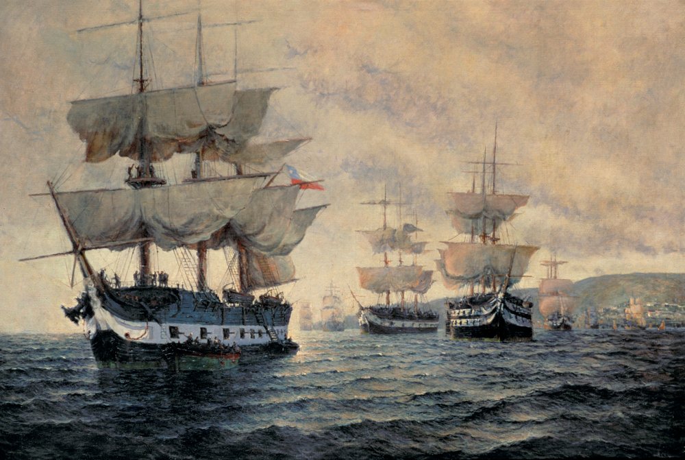 The Embarkation of the Liberating Expedition of Peru on the 20th August ...