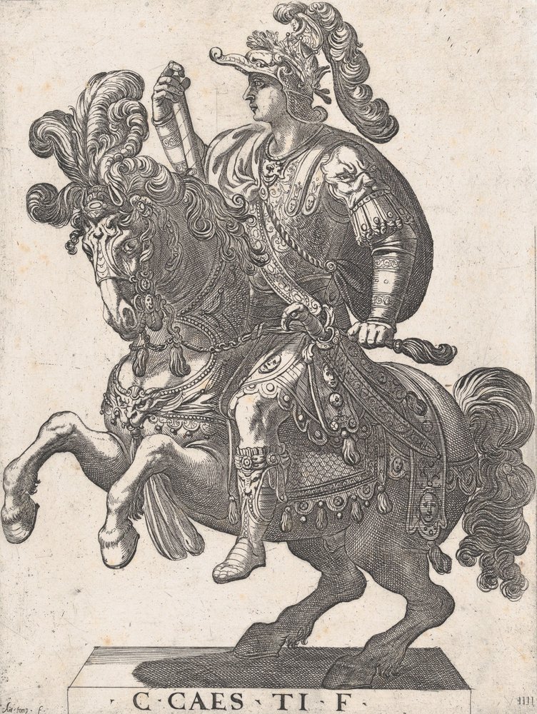 Plate 4: Emperor Gaius on Horseback, from 'The First Twelve Roman ...