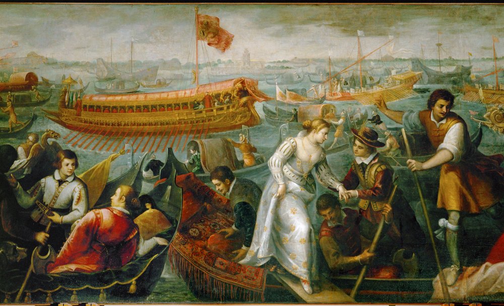 Queen Caterina Cornaro Arrives in Venice, Forced by the Republic to ...