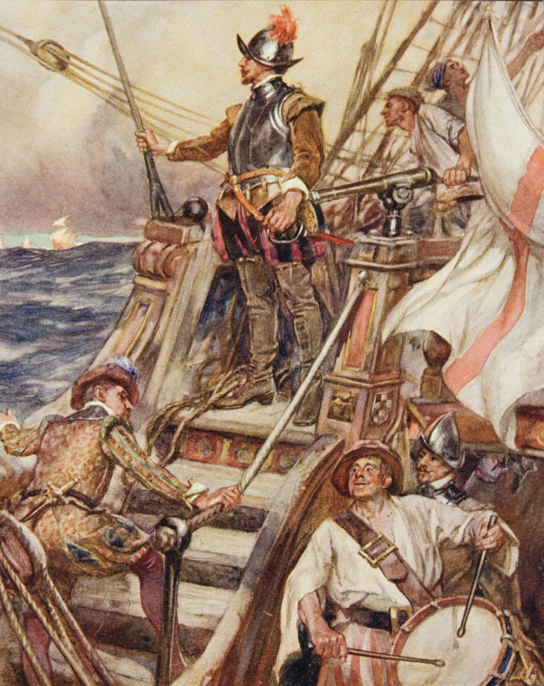 Drake's Drum, Illustration from 'Drake's Drum and Other Songs of the ...