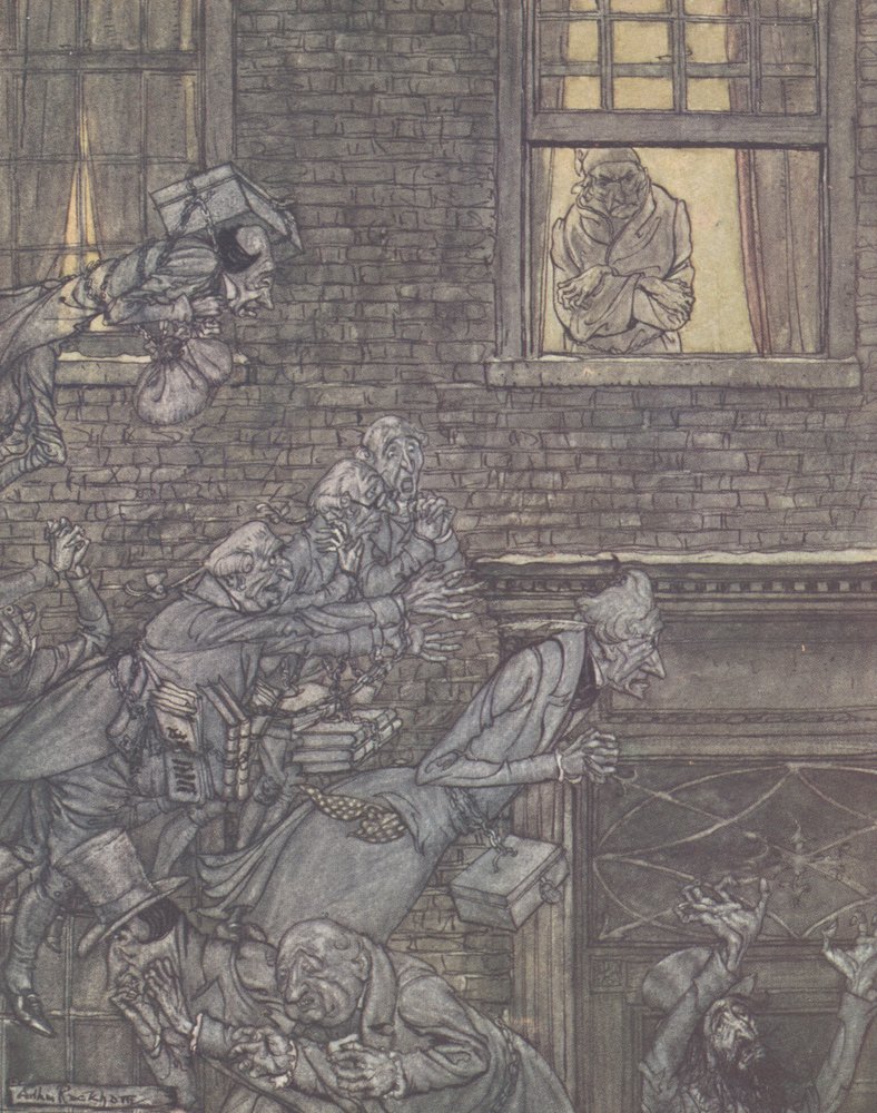 'On the wings of the wind' by Arthur Rackham