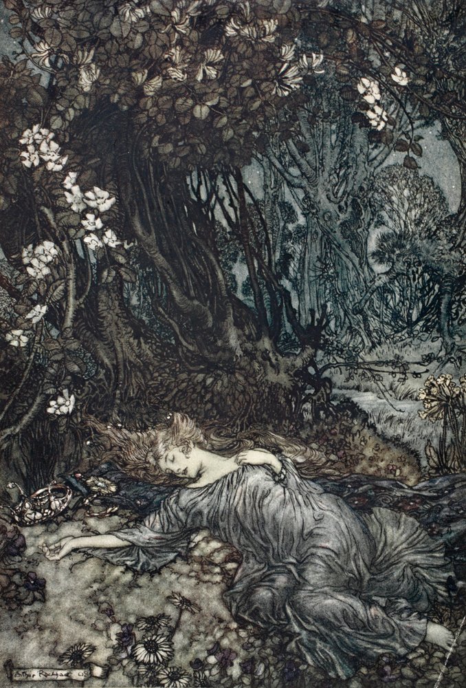 Titania Lying Asleep, Illustration from 'Midsummer Nights Dream' by ...