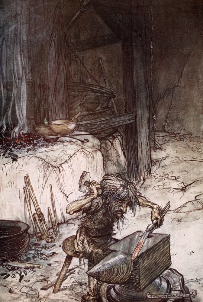 Mime at the Anvil by Arthur Rackham: Buy fine art print