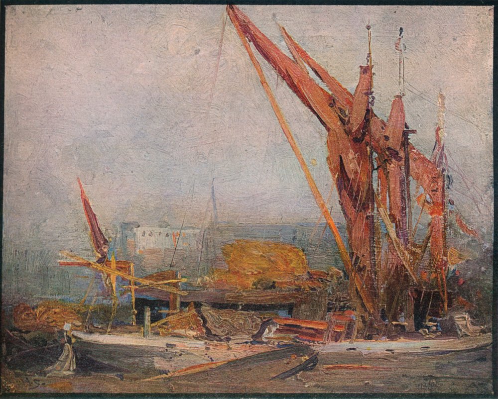 Hay Barges on the Thames by Arthur Streeton