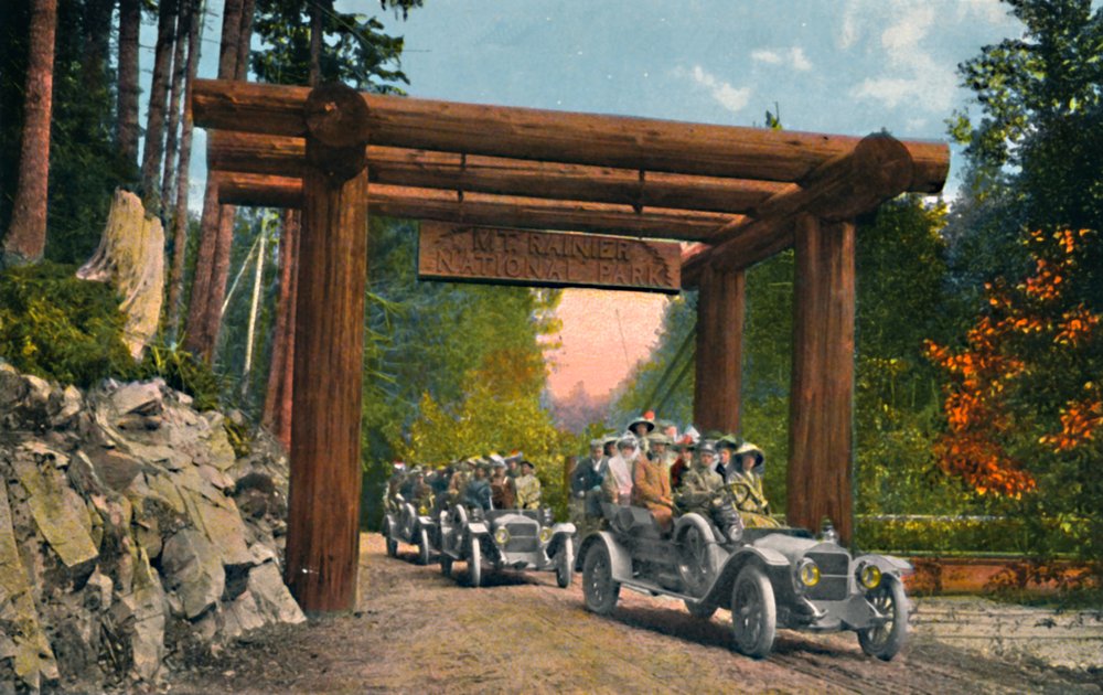 Entrance to Mount Rainier National Park by Asahel Curtis