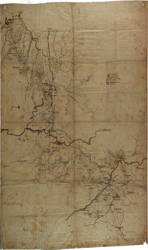 Civil War Map of General Sherman's Atlanta Campaign, 1864