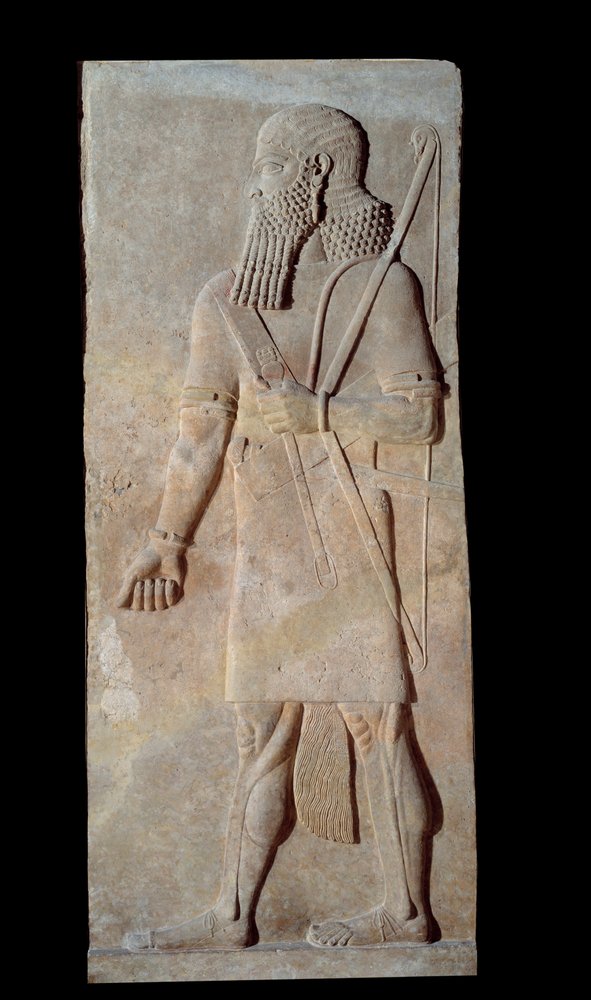 Warrior in arms from the court of King Sargon II of Assyria