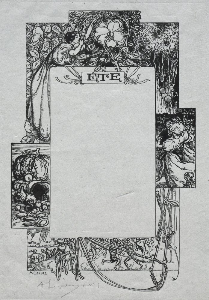 Paris Almanac, 1897: Decorative Border, Summer