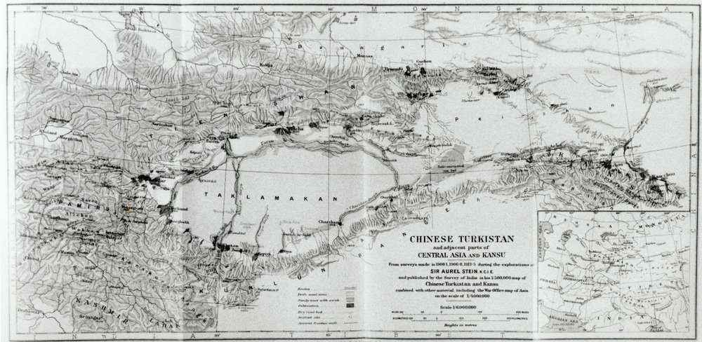 Map of Chinese Turkestan, from 'On Ancient Central-Asian Tracks' by ...